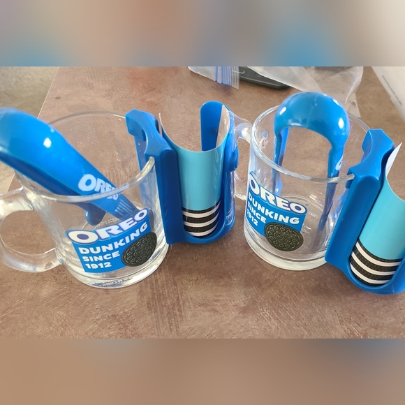 Oreo | Kitchen | Oreo Dunking Glass Set With Blue Handles | Poshmark